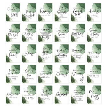 Koyal Wholesale Brush Script Wedding Signs Bundle Set for Ceremony, Reception Decor Signage, 8.5 ...