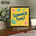 2D Flat, 8x8 Inch Vintage Summer Beach Wall Decor - Coastal Wooden ...