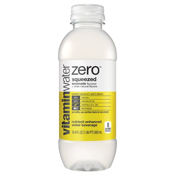 Vitamin Water Zero Squeezed Lemonade 16.9 oz Plastic Bottles - Pack of ...