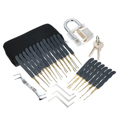 Zootealy 24pcs Lock Unlocking Picking Set Kit Tool with Transparent ...