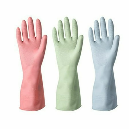 Joywa Dishwashing Gloves - Large Rubber Gloves, Yellow Heavy Duty ...
