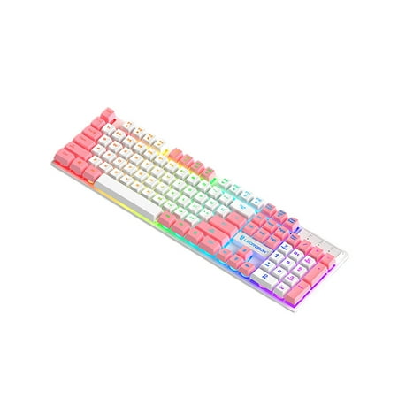 Langgg Colorful Matching USB Keyboard Gaming Rainbow Key Board Backlit ...