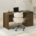 Furinno ROGER 60" Desk w/ File Cabinet 3-Drawer Cord Grommet Modern ...