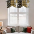 Golden Gray Tie Up Valance Curtains Black Circle Branches Vintage ...