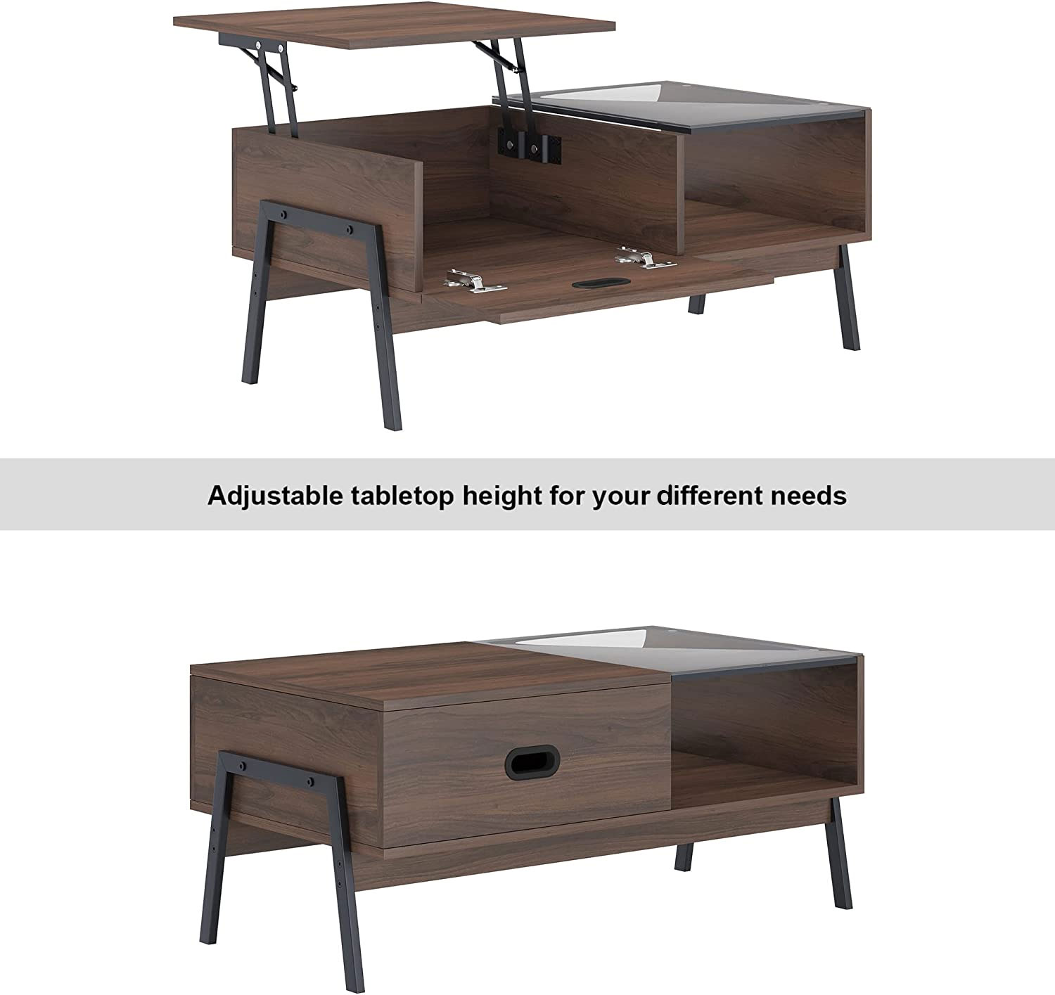 Buy Soges Lift Top Coffee Table, Modern Coffee Table Lift Top with ...