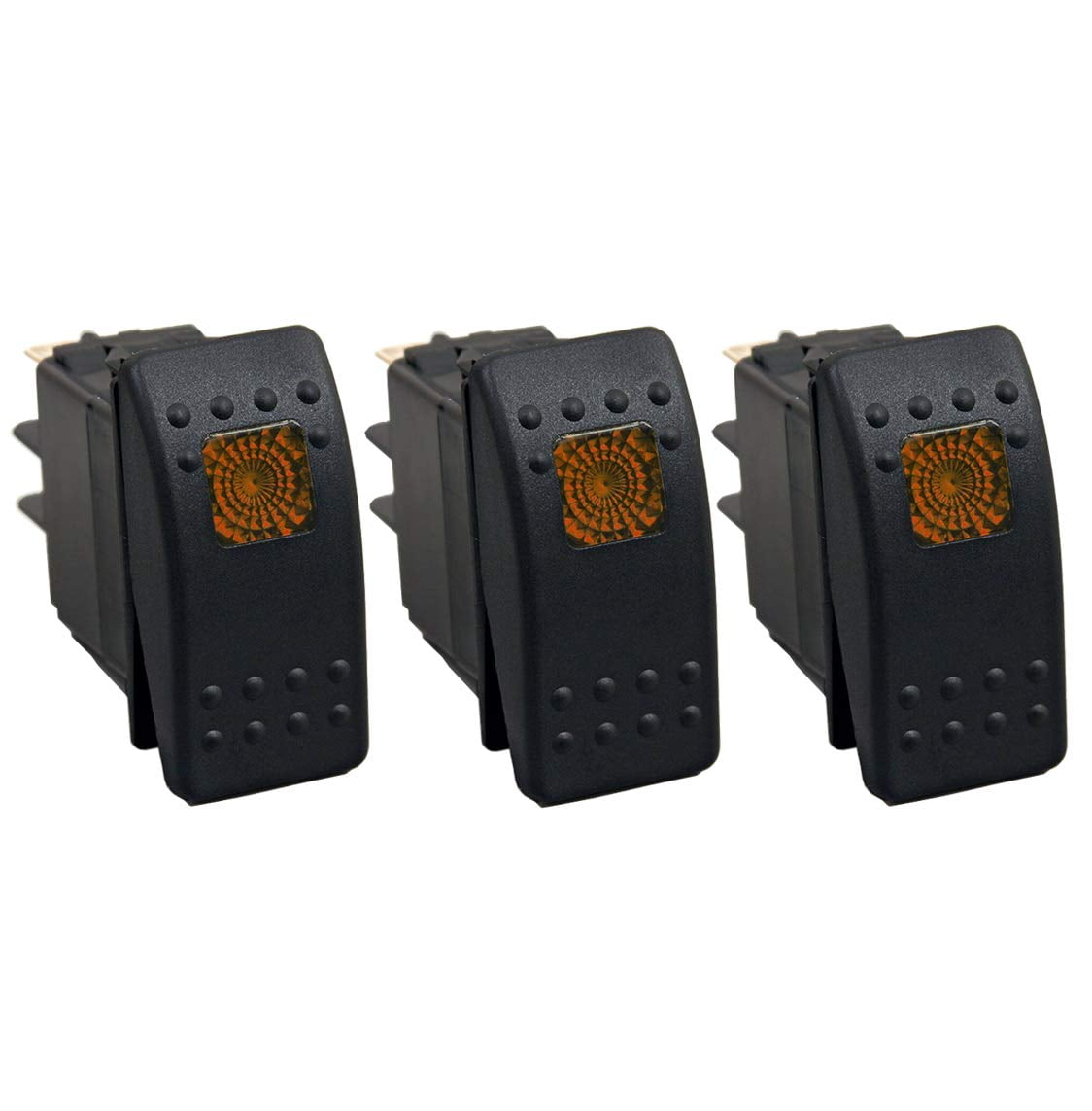 12V 20 Amp Waterproof Orange LED Boat Marine Rocker Switch On/Off SPST ...