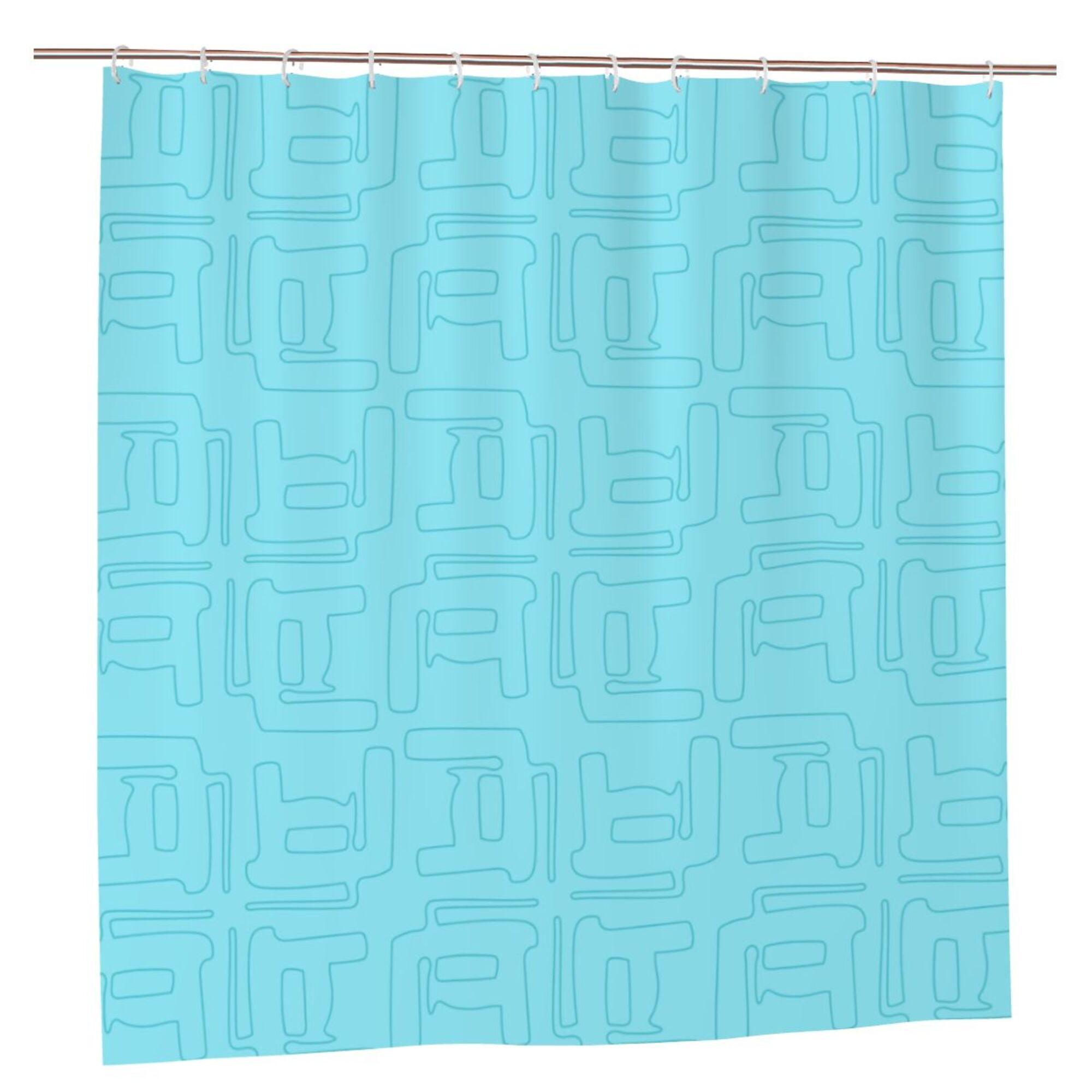 Yfyang Waterproof Bathroom Shower Curtain Blue Line Texture Shower