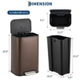 3.2 Gal Stainless Steel Kitchen Trash Can with Soft Close Lid & Foot ...