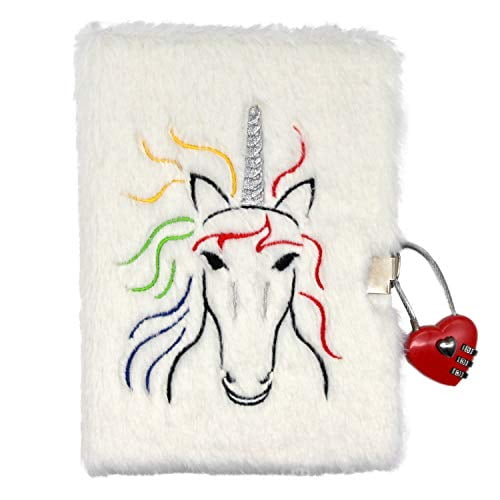 Sparkl Creations Unicorn Notebook for Girls: Fuzzy Rainbow Unicorn ...