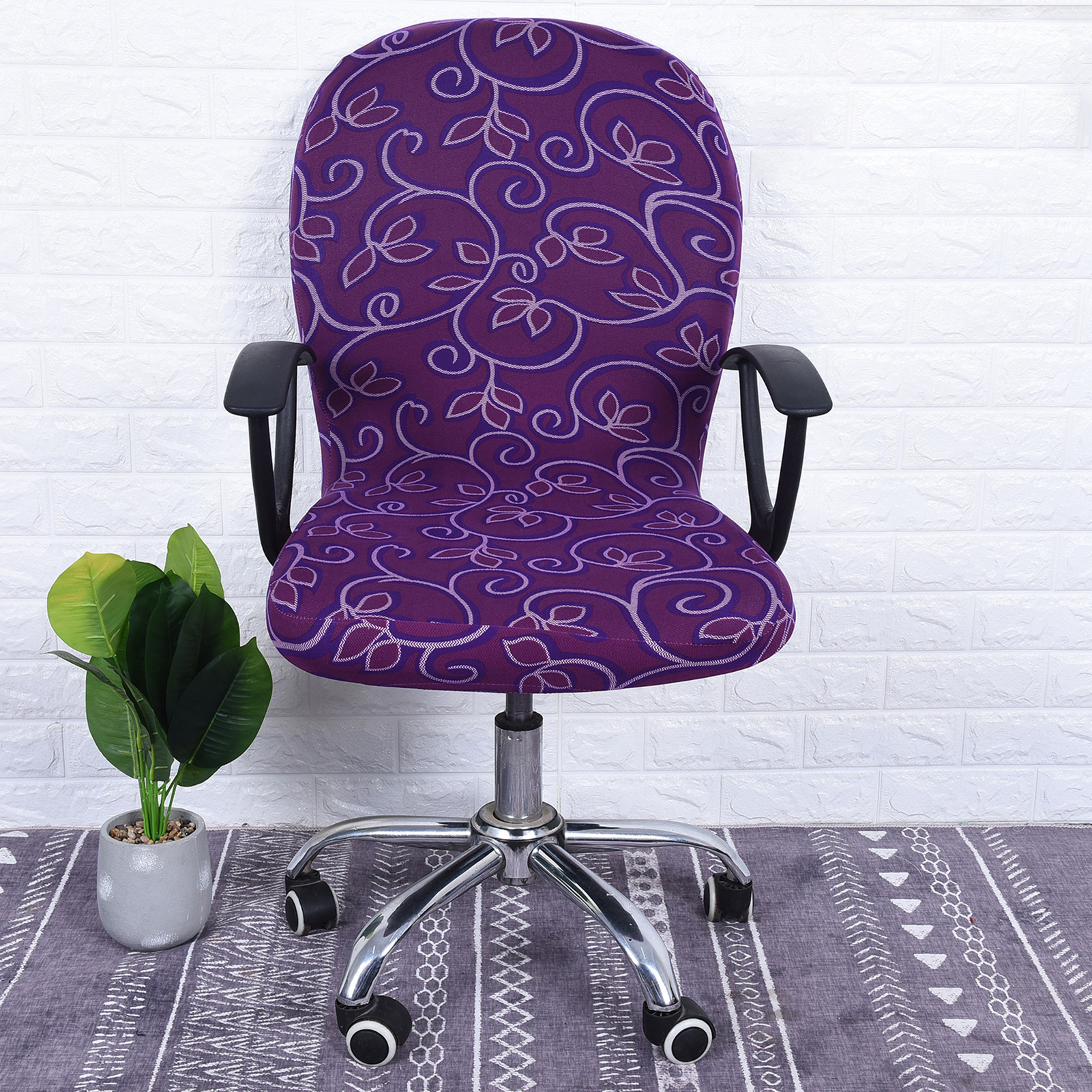 Swivel Chair Cover Stretchable Removable Computer Office Washable ...