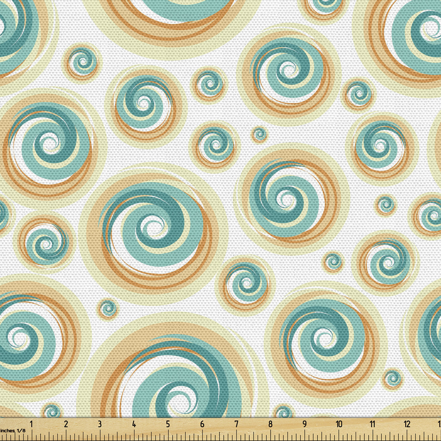 Geometric Circle Fabric by the Yard, Trippy Paint Brush Rotary Spiral ...