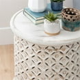 Linon Lainey Wood Hand Carved Side Accent Table in White - Walmart.com