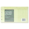 Adams 6-Ring Ledger Binder Refill Sheets, 5x8.5, Green/White, 100 ...