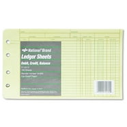 Adams Ledger Binder Refill Sheets, 6-Ring, 5 x 8 1/2, Green/White, 100 ...