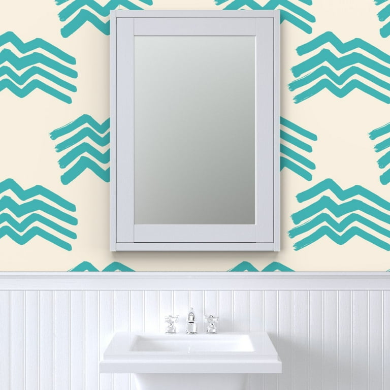 Chevron Aqua And Gray Wallpaper
