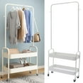Wuzstar Metal Clothing Rack Stand Floor Garment Rack with 2 Tier Basket ...