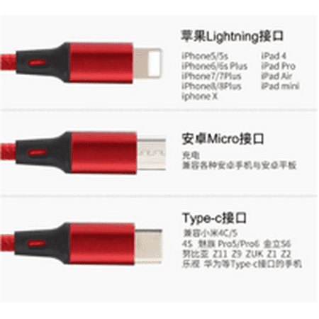 Braided Charging Cable Copper Wire Charger Portable Flexible 5 4 1 2 ...