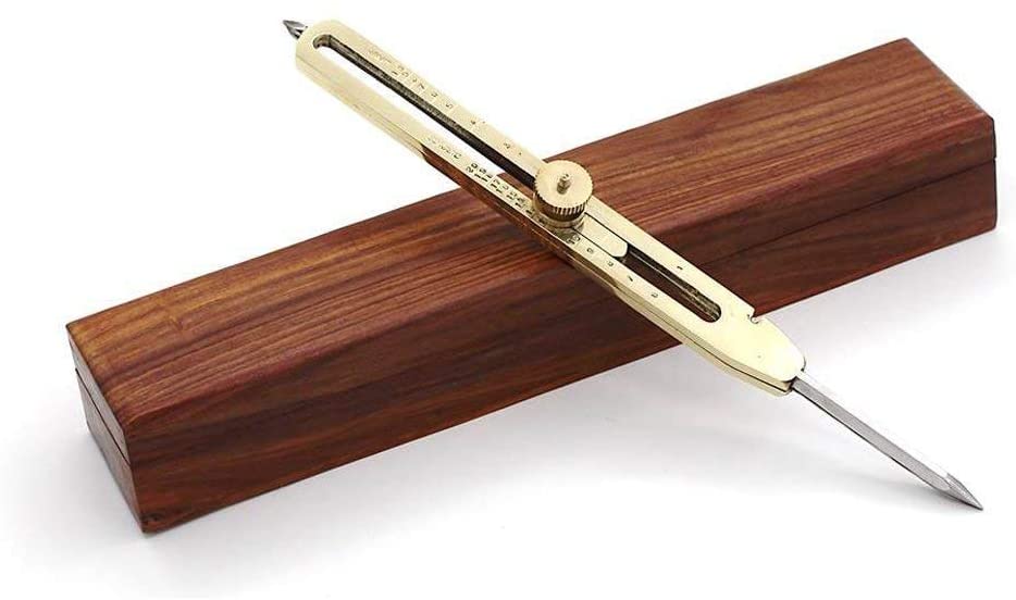 9" Proportional Brass Dividers Compass with Hard Wood Box and Stainless ...