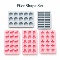 2-PackLidded Silicone Ice Cube Tray with Multi-Shapes for Freezer ...
