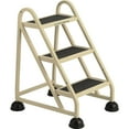 Cramer Three-Step Stop-Step Aluminum Ladder, 32 3/4" High, Beige ...