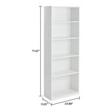 Free Shipping! Mainstays 5-Shelf Bookcase White with Adjustable Shelves ...
