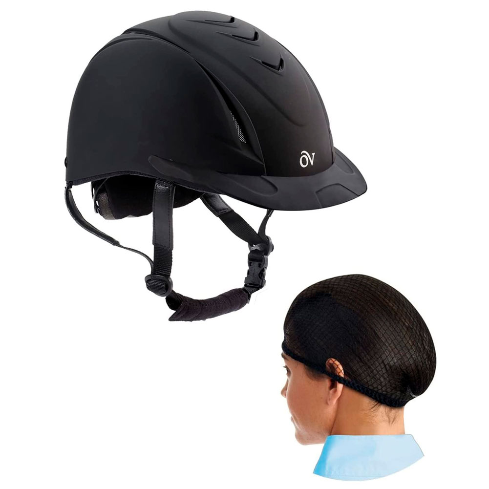 OVATION Adult Unisex Deluxe Schooler Black XXS/XS Riding Helmet w/Hair ...