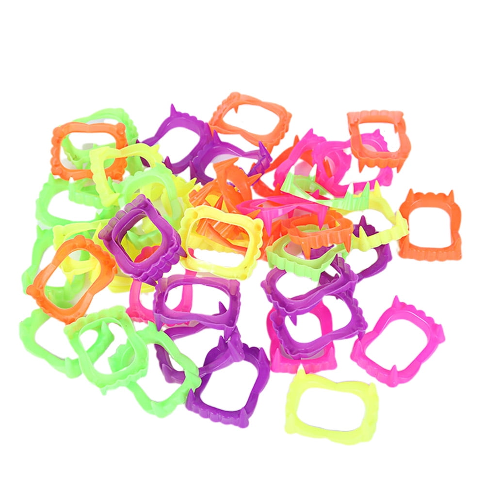 50pcs Halloween Teeth Plastic Denture Teeth Caps Wacky Toys for ...