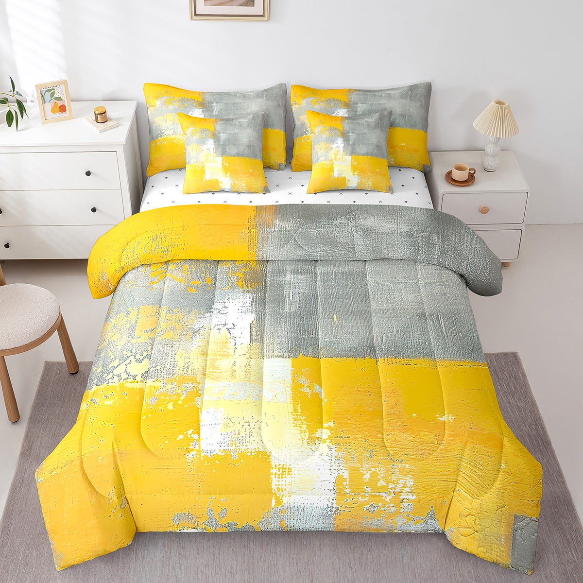 Click here for Yst 7-Piece Yellow Watercolor Oil Painting Comfort... prices