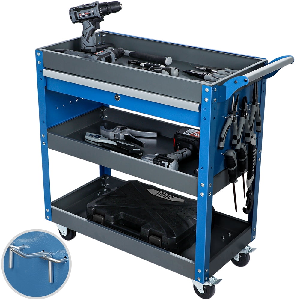 Airaj Tools Trolley for Heavy Duty 3 Tier,with Hanging Plate Hooks Load ...