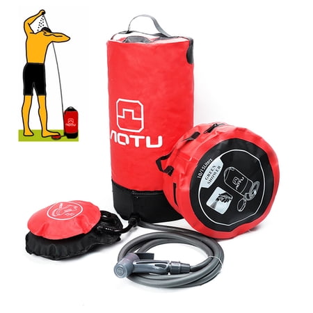 11L PVC Pressure Shower with Foot Pump Lightweight Outdoor Inflatable ...
