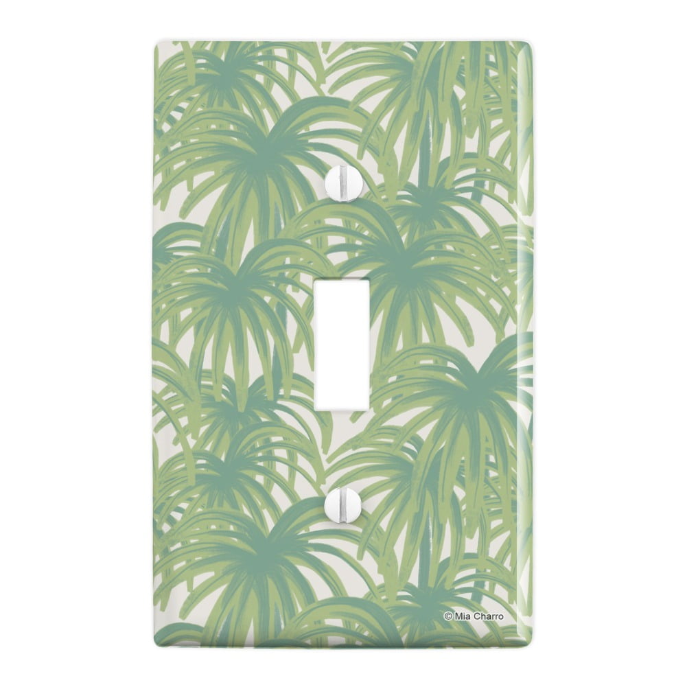 Palm Tree Leaves Plastic Wall Decor Toggle Light Switch Plate Cover ...
