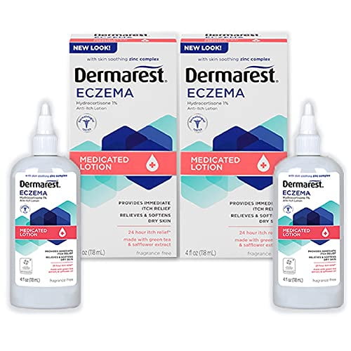 Dermarest Eczema Medicated Lotion, 24-Hour Dry Skin & Itch Relief ...