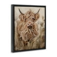 Curly Haired Highland Cattle Black Framed Floater Canvas Wall Art ...