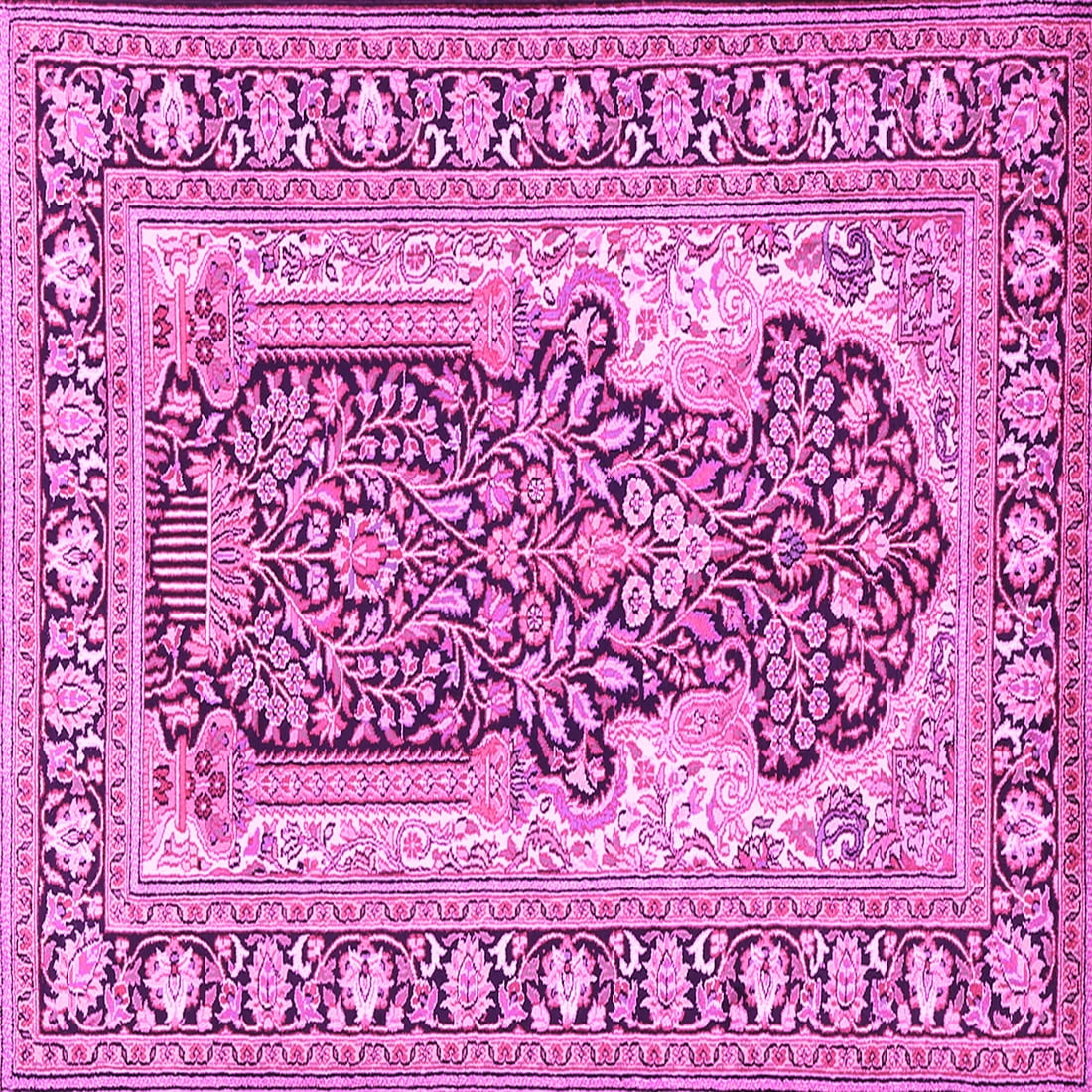 Ahgly Company Indoor Square Persian Pink Traditional Area Rugs, 4 ...