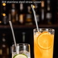 4Pcs 304 Stainless Steel Drink Stirrer Spoon Straw Long Handle Drinking ...