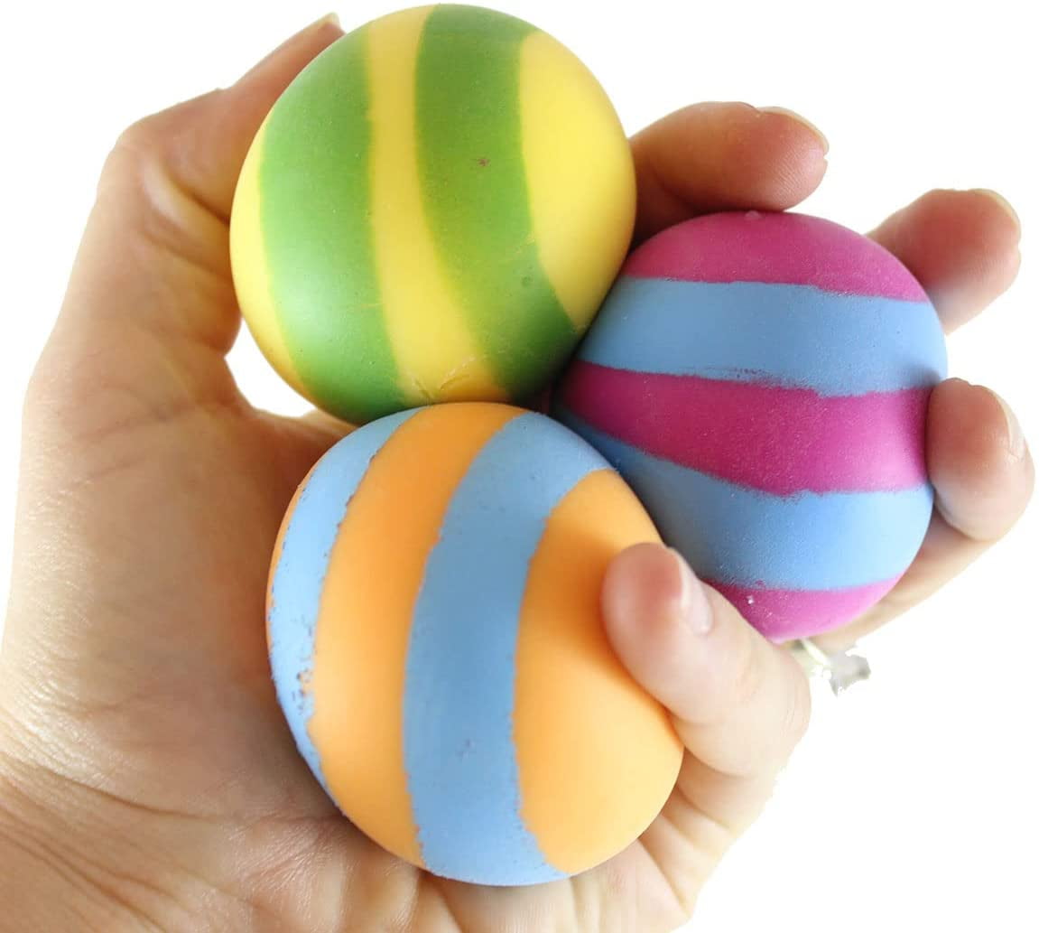 Set of 3 - 1.75" Striped Doh Filled Stress Ball - Glob Balls - Squishy ...