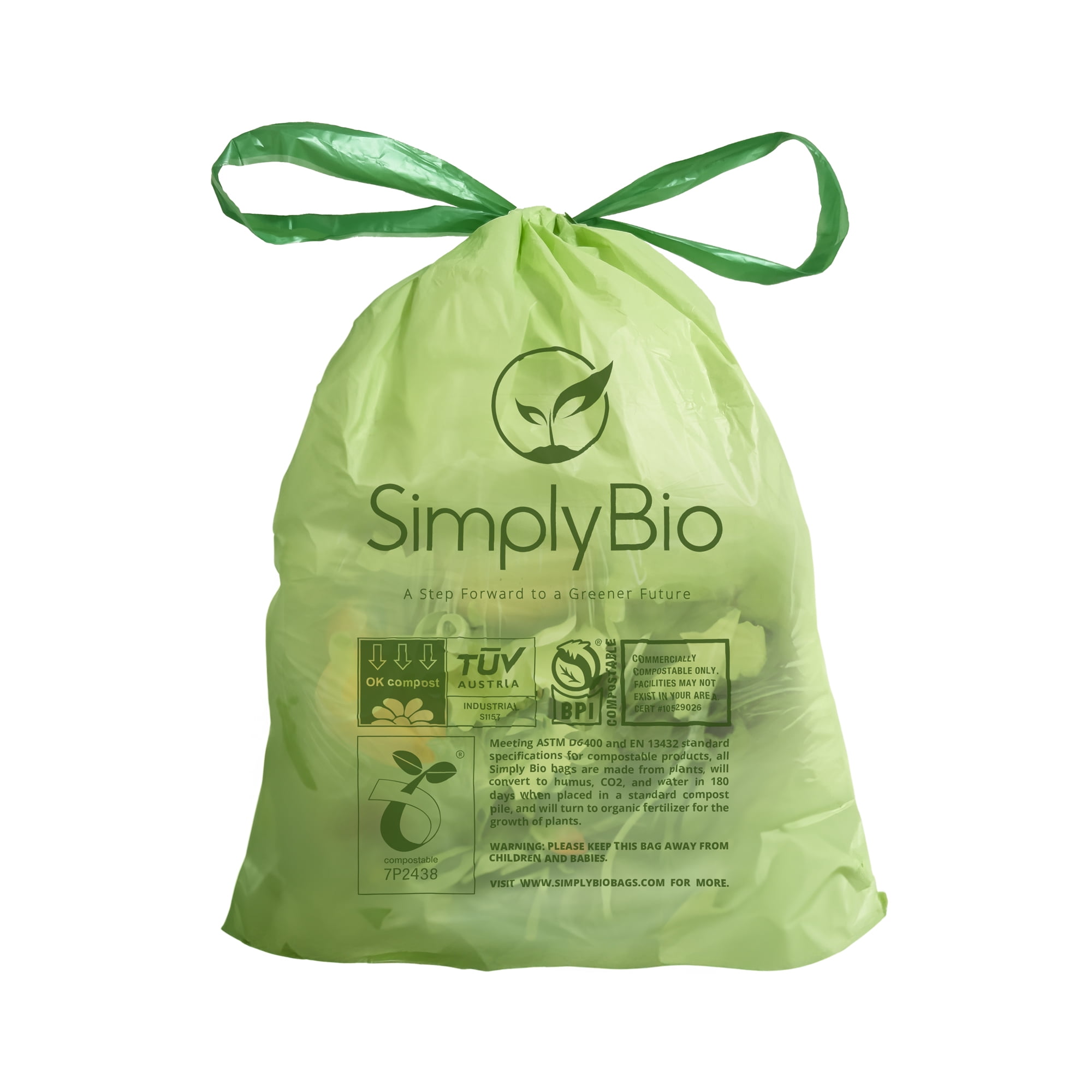 3 Gal. 1 Mil. Compostable Trash Bags with drawstring, Eco-Friendly ...
