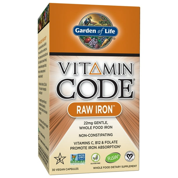 Garden of Life Vitamin Code Iron, 30 Capsules - Walmart.com