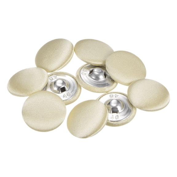 Uxcell 10pcs 40L Fabric Cloth Covered Button 25mm Round Holes Metal ...