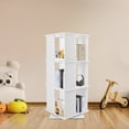 3-Shelf 360° Study Room Book Shelf Tower Rotating Bookshelf, Stackable ...