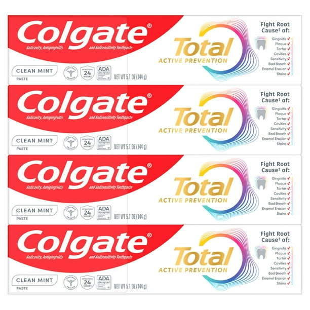 Pasta de dientes Colgate Total Clean Mint 145 ml, paquete de 4 | Bodega ...