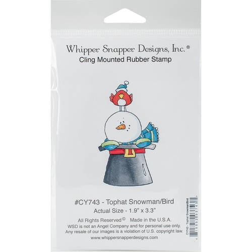 Whipper Snapper Cling Stamp 4"X6"-Tophat Snowman/Bird - Walmart.com