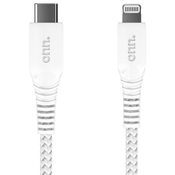 onn. 6 ft./1.8 m USB-C to Lightning Charge & Sync Cable, Made for Apple ...