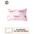 4PCS Polyester Pink Bow Pattern Pillowcase 50x75cm Soft Comfortable All ...