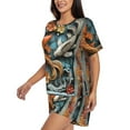 Daiia Colorful Koi Fish Art Pattern Womens Pajama Sets Short Sleeve ...