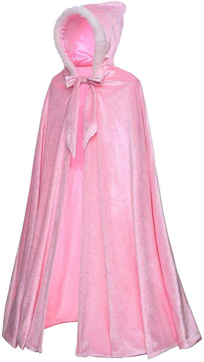 KAWELL Deluxe Elsa Princess Pink Cape Costume for 3-12 Girls Years ...