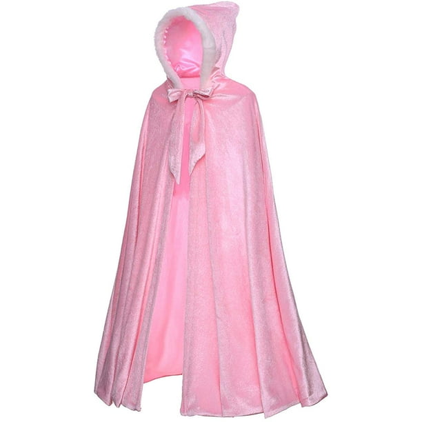 KAWELL Deluxe Elsa Princess Pink Cape Costume for 3-12 Girls Years ...