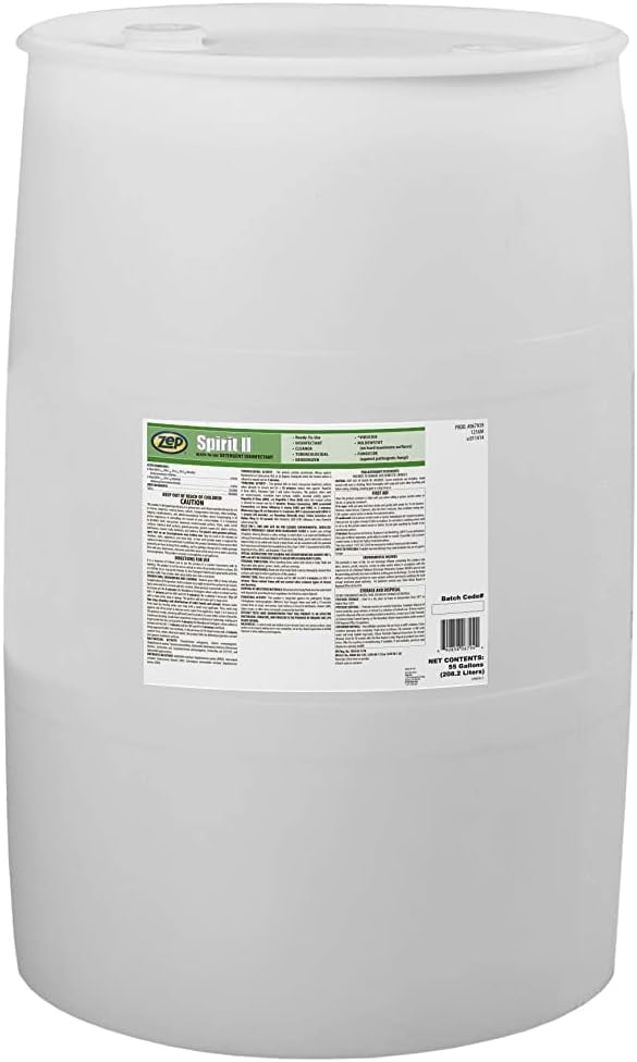 Zep Spirit II Disinfectant, Germicidal Cleaner and Deodorant - 55 ...