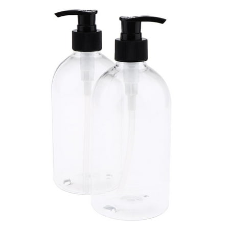 2x 17 Ounce Refillable Body Wash Container Empty Round 500ml Durable ...