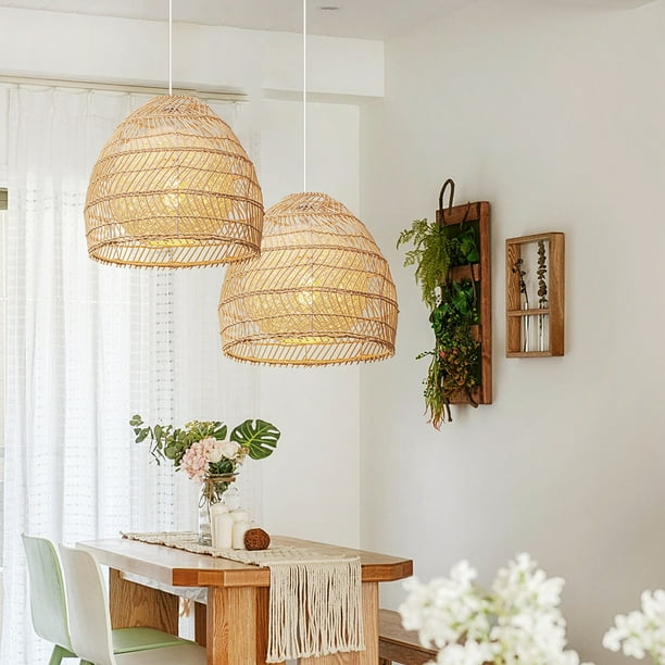 Arturesthome Rattan Hanging Lights Natural Finish Ceiling Light ...